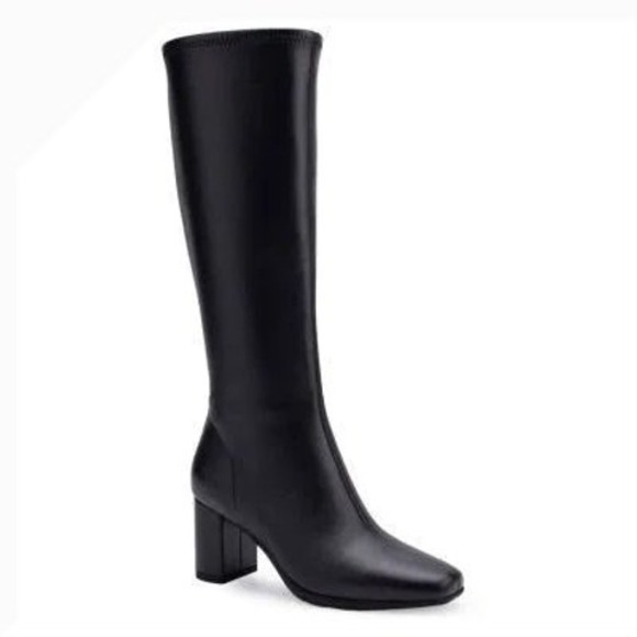 AEROSOLES | Shoes | Aerosoles Micah Black Knee High Boots Square Toe ...